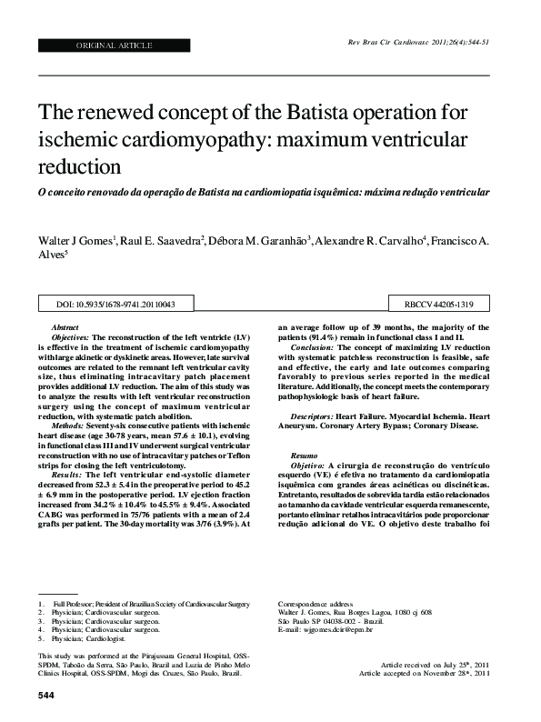 (PDF) O conceito renovado da operação de Batista na cardiomiopatia ...