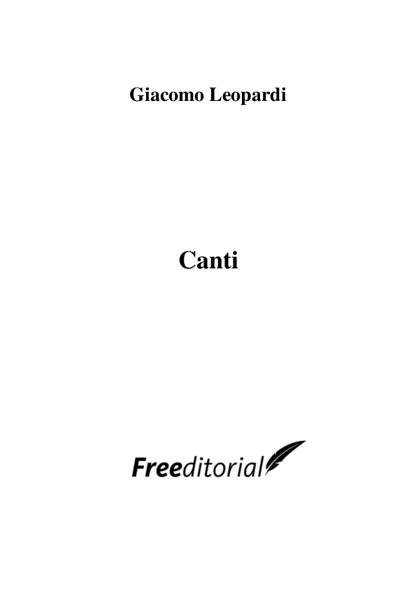 (PDF) Giacomo Leopardi Canti