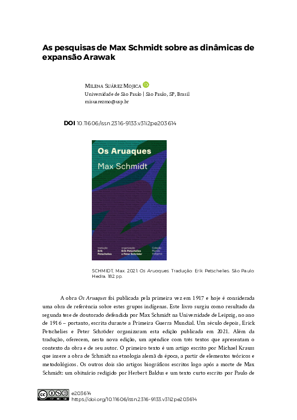(PDF) As pesquisas de Max Schmidt sobre as dinâmicas de expansão Arawak