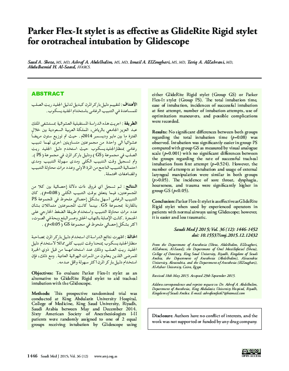 (PDF) Parker Flex-It stylet is as effective as GlideRite Rigid stylet ...