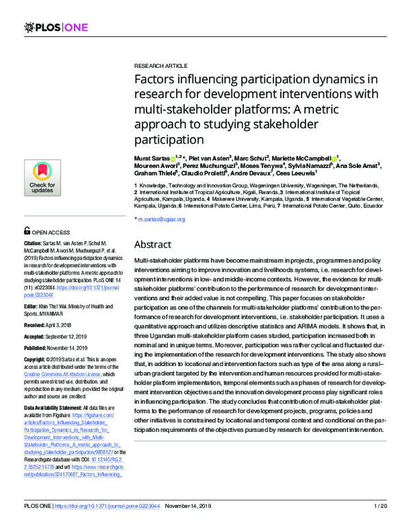 (PDF) Factors influencing participation dynamics in research for ...