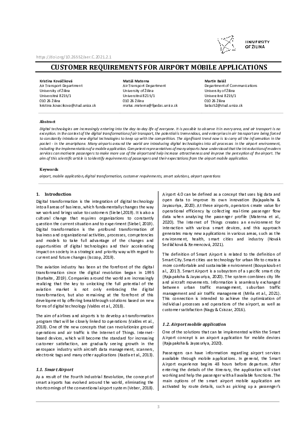 (PDF) Customer requirements for airport mobile applications