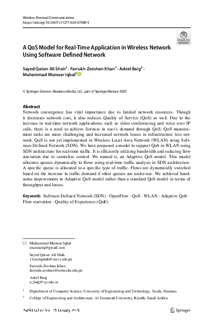 (PDF) A QoS Model for Real-Time Application in Wireless Network Using ... (PDF) A QoS Model for Real-Time Application in Wireless Network Using ...