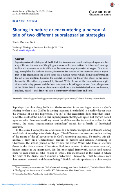 (PDF) Sharing in Nature or Encountering a Person: A Tale of Two ...