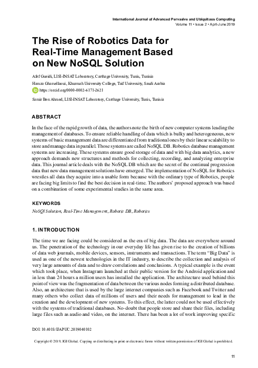 (PDF) The Rise of Robotics Data for Real-Time Management Based on New ...