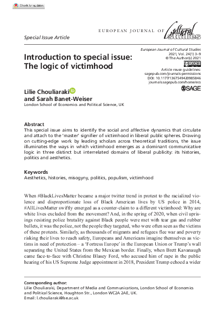 (PDF) Introduction to special issue: The logic of victimhood | Lilie ...