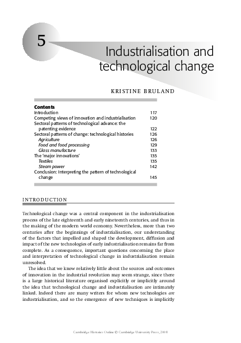 (PDF) 5 Industrialisation and technological change | kristine bruland ...