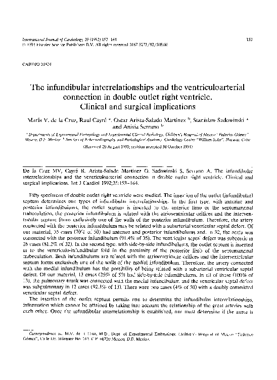 (PDF) The infundibular interrelationships and the ventriculoarterial ...