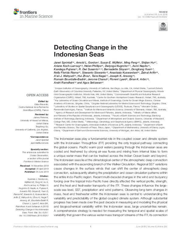 (PDF) Detecting Change in the Indonesian Seas