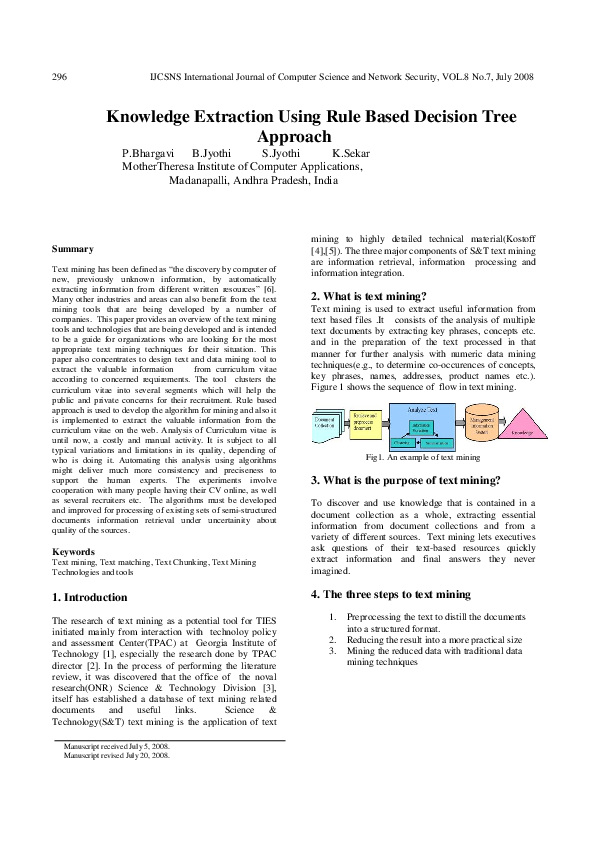 Pdf Knowledge Extraction Using Rule Based Decision Tree Approach 