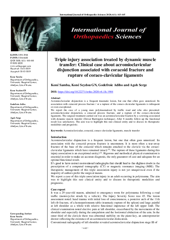 (PDF) Triple injury association treated by dynamic muscle transfer ...