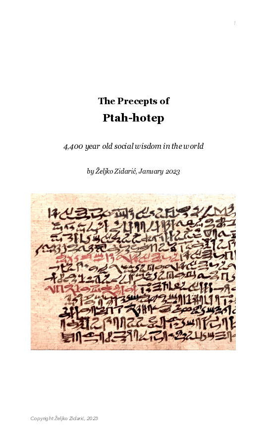 (PDF) The Precepts of Ptah-hotep
