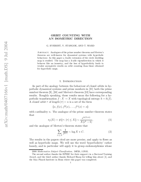 (PDF) Isometric Orbit Counting in 3-Adic Dynamics