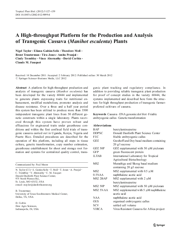 (PDF) A High-throughput Platform for the Production and Analysis of ...
