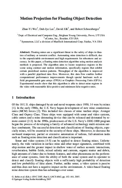 (PDF) Motion Projection for Floating Object Detection