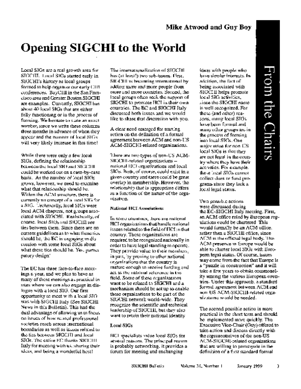 (PDF) Opening SIGCHI to the world