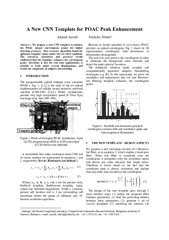 (PDF) A new CNN template for POAC peak enhancement