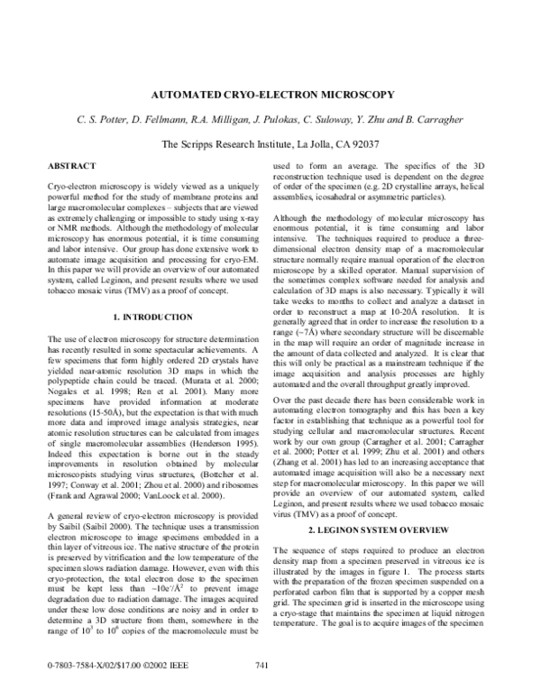 (PDF) Automated cryo-electron microscopy