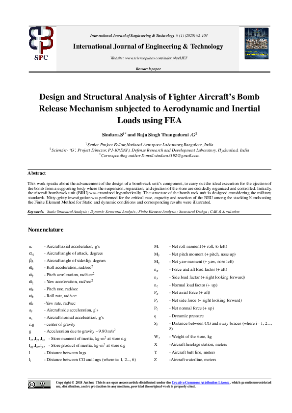 (PDF) Design and Structural Analysis of Fighter Aircraft’s Bomb Release ...
