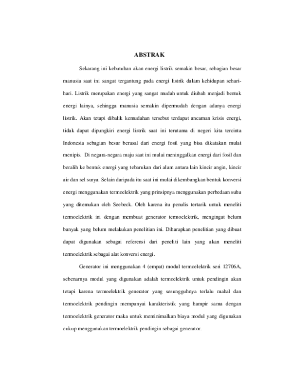 (PDF) Karakteristik generator termoelektrik