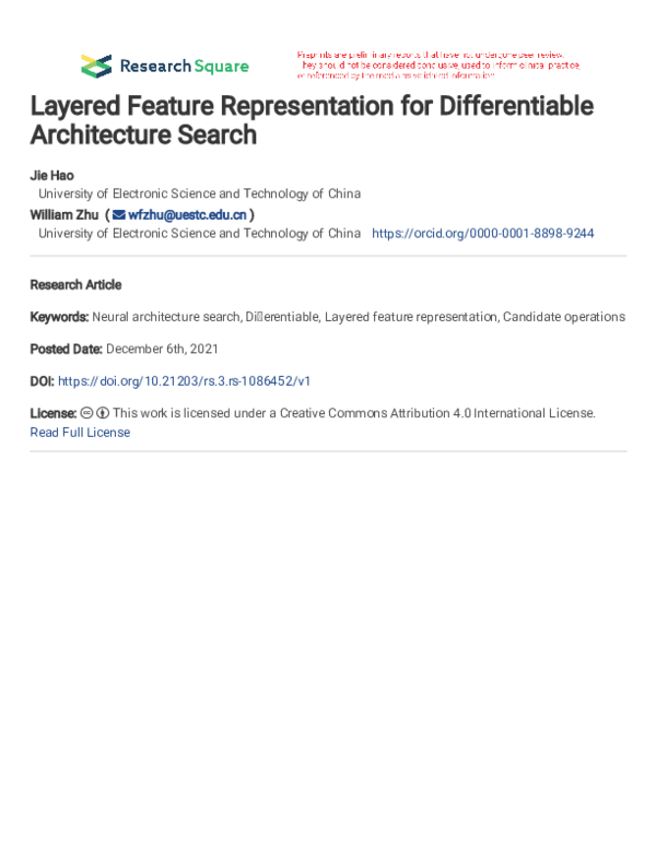 (PDF) Layered Feature Representation for Differentiable Architecture Search