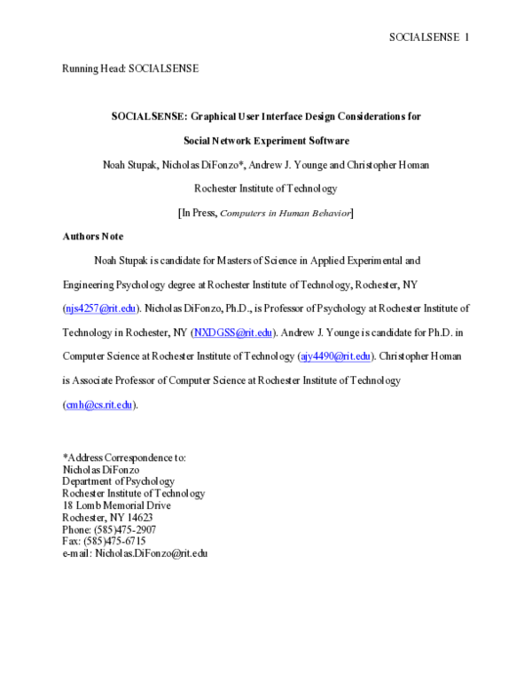 (PDF) SOCIALSENSE: Graphical user interface design considerations for ...