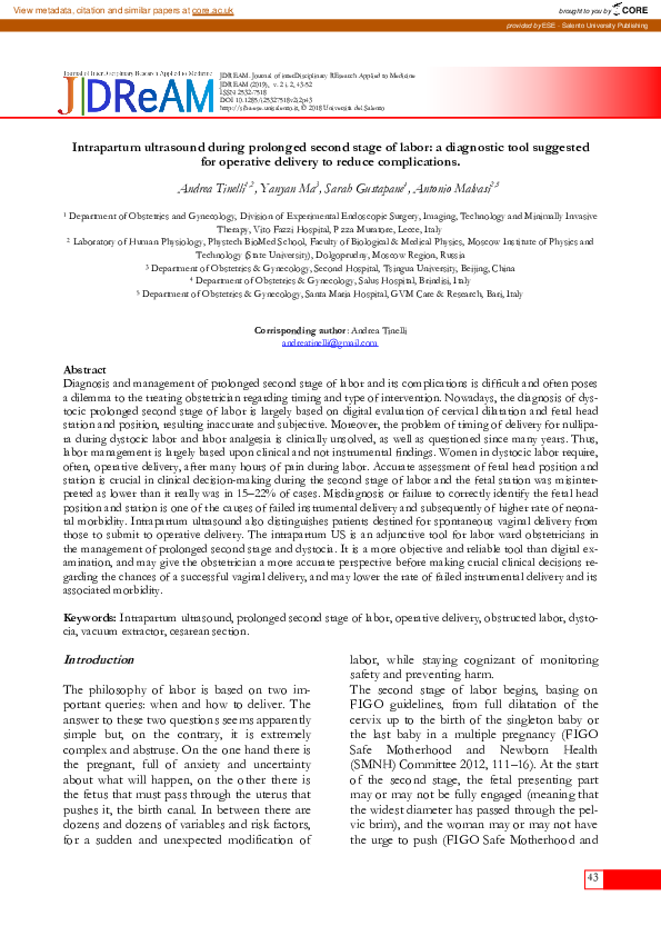 (PDF) Intrapartum ultrasound during prolonged second stage of labor: a ...
