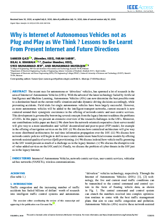 (PDF) Why is Internet of Autonomous Vehicles not as Plug and Play as We ...
