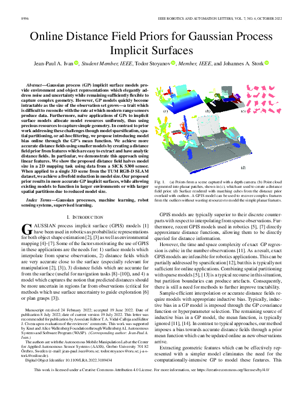Online Distance Field Priors for Gaussian Process Implicit Surfaces