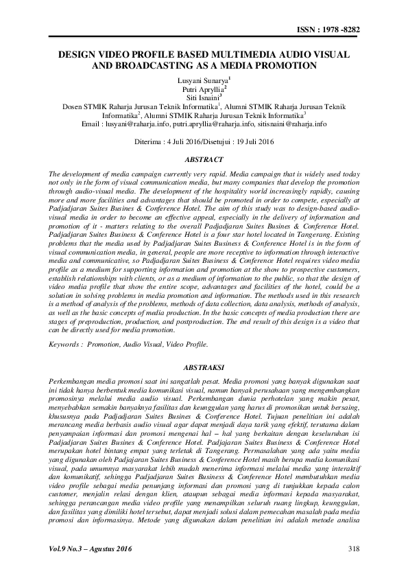 (PDF) Design Video Profile Based Multimedia Audio Visual and ...