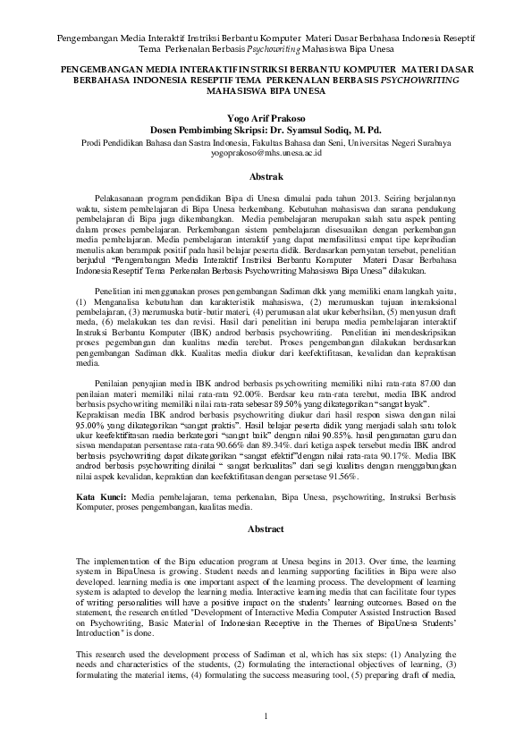 (PDF) Pengembangan Media Interaktif Instriksi Berbantu Komputer Materi Dasar Berbahasa Indonesia ...