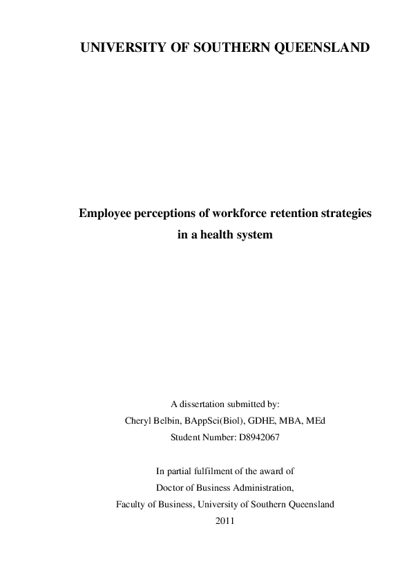 (PDF) Employee Perceptions of Workforce Retention Strategies in a ...
