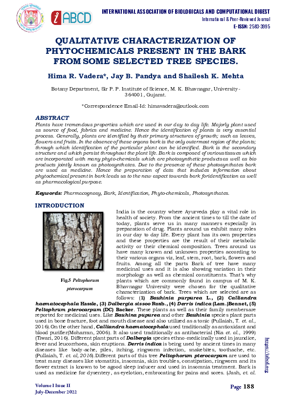 (PDF) Qualitative Characterization of Phytochemicals Present in the Bark from Some Selected Tree ...