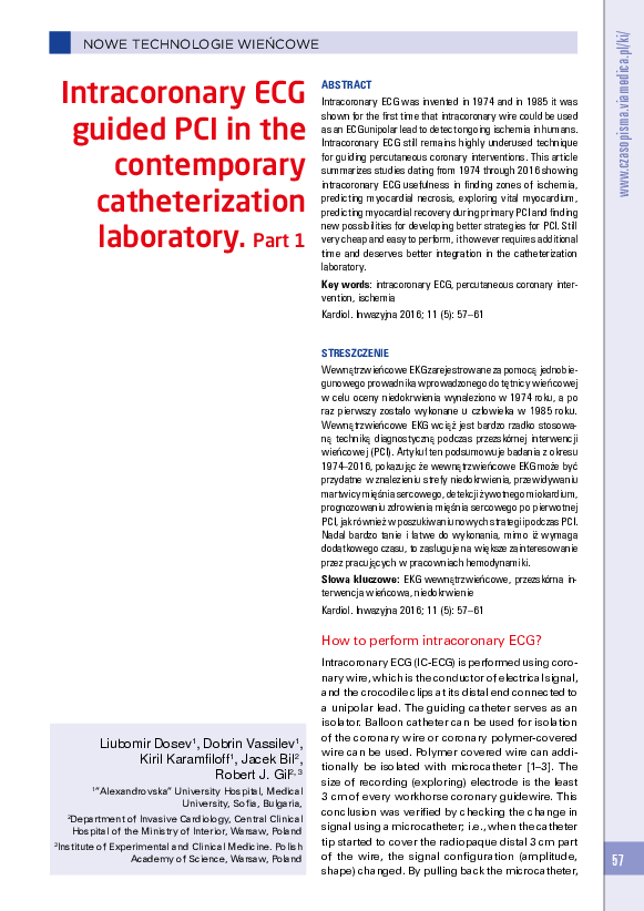 (PDF) Intracoronary ECG guided PCI in the contemporary catheterization ...