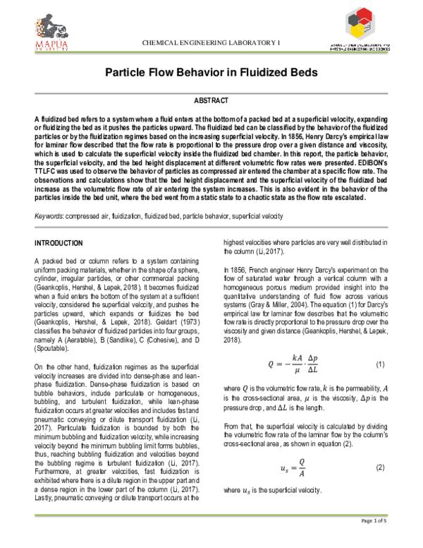 (PDF) Particle Flow Behavior in Fluidized Beds