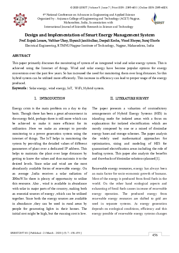(PDF) Design and Implementation of Smart Energy Management System