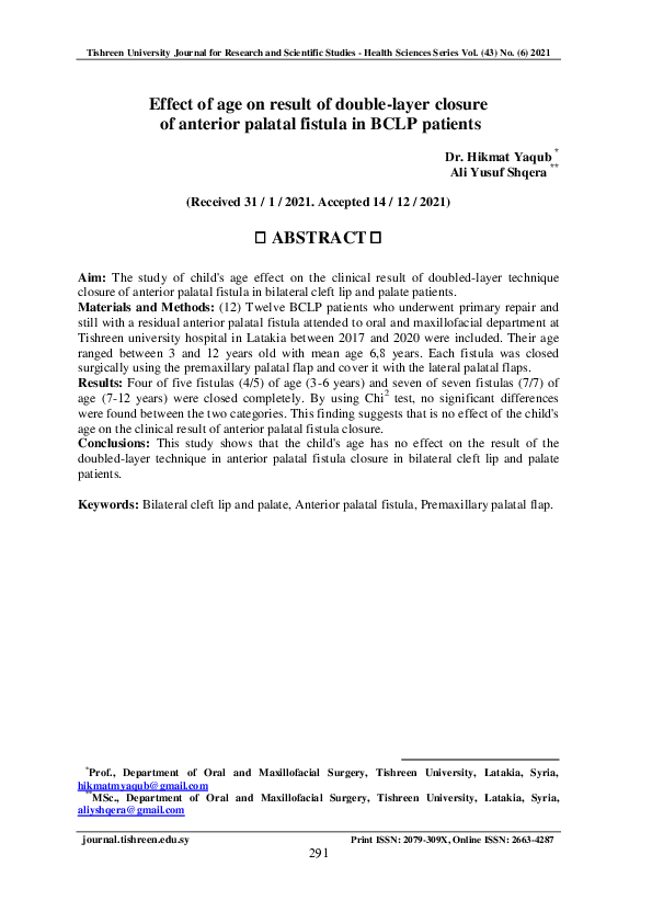 (PDF) Effect of age on result of double-layer closure of anterior ...