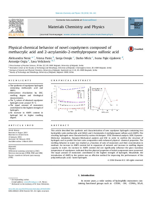 (PDF) Physical-chemical behavior of novel copolymers composed of ...