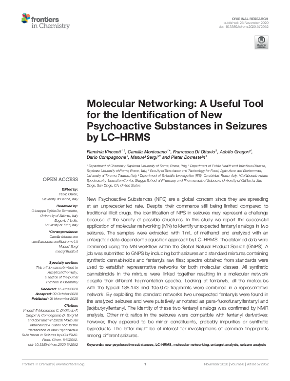 (PDF) Molecular Networking: A Useful Tool for the Identification of New Psychoactive Substances ...