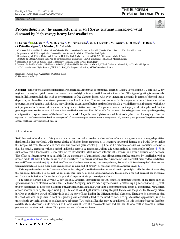 (PDF) Process design for the manufacturing of soft X-ray gratings in single-crystal diamond by ...