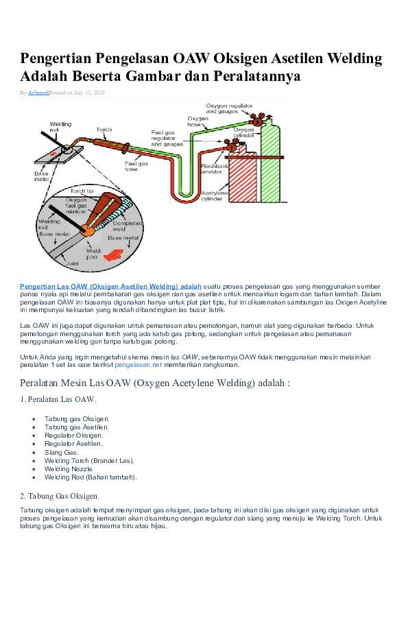 (DOC) Pengertian Pengelasan OAW Oksigen Asetilen Welding Adalah Beserta ...