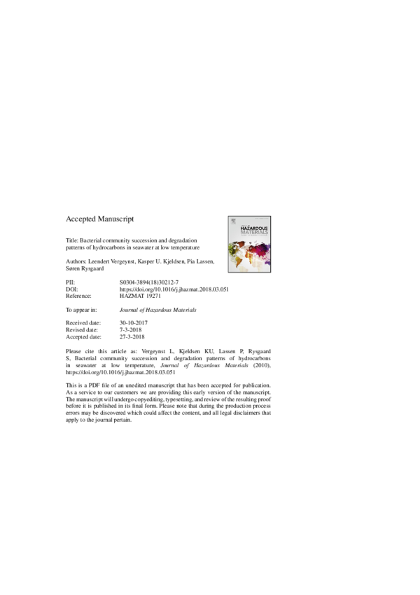 (PDF) Bacterial community succession and degradation patterns of ...