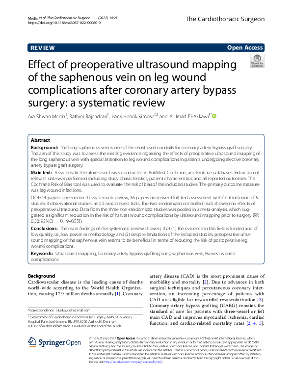 (PDF) Effect of preoperative ultrasound mapping of the saphenous vein ...