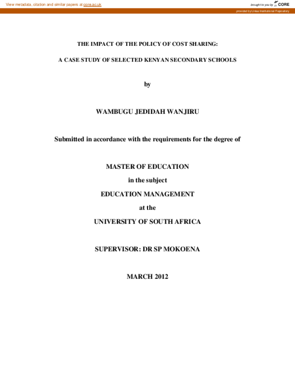 (PDF) The impact of the policy of cost sharing: a case study of ...