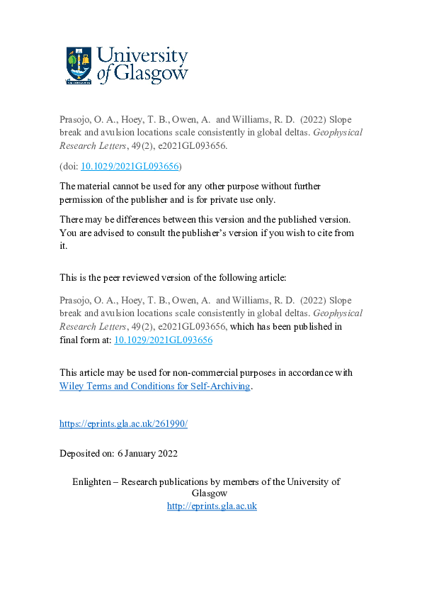 (PDF) Slope Break and Avulsion Locations Scale Consistently in Global ...