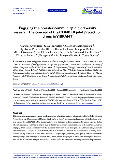 (PDF) Engaging the broader community in biodiversity research: the ...
