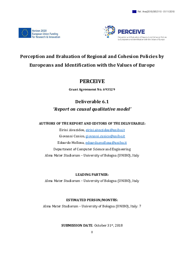(PDF) PERCEIVE project - Deliverable D6.1 "Report on causal qualitative ...
