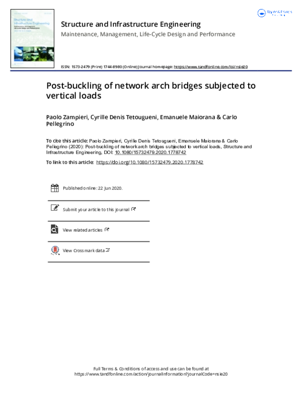 (PDF) Post-buckling of network arch bridges subjected to vertical loads