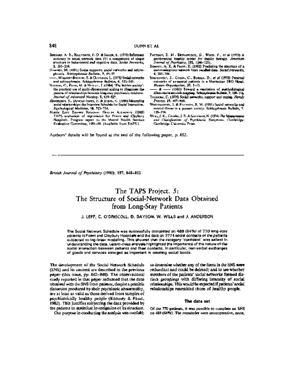(PDF) The TAPS Project. 5: The structure of social-network data ...