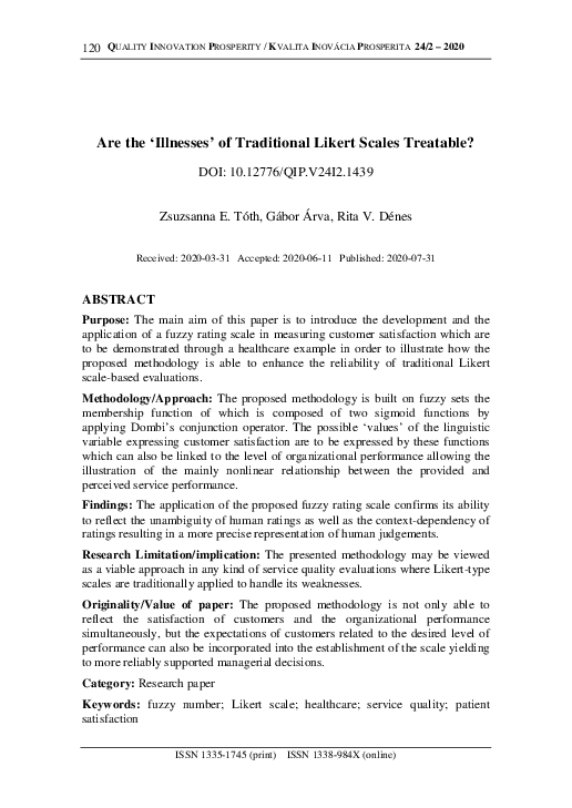 (PDF) Are the ‘Illnesses’ of Traditional Likert Scales Treatable?
